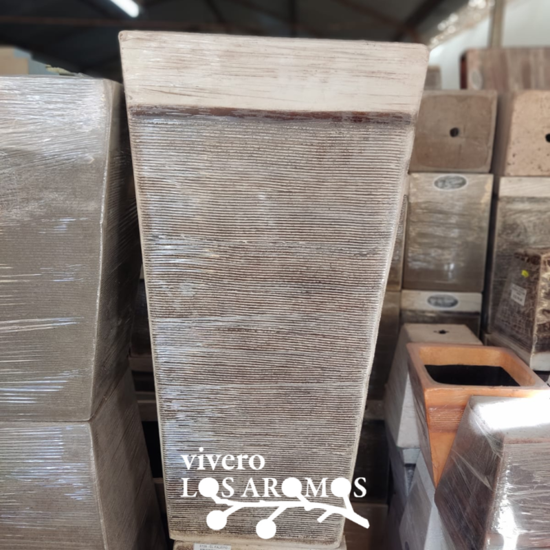 Maceta Fibrocemento Piramidal 35 x 70 Rayado Marfil – El Fausto ...